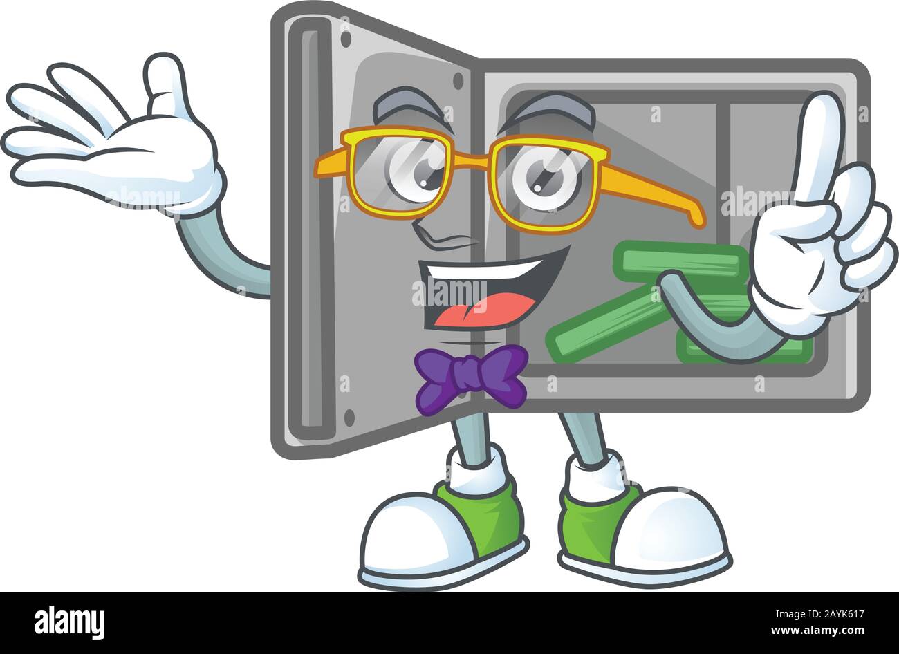 The Geek character of security box open mascot design Stock Vector ...