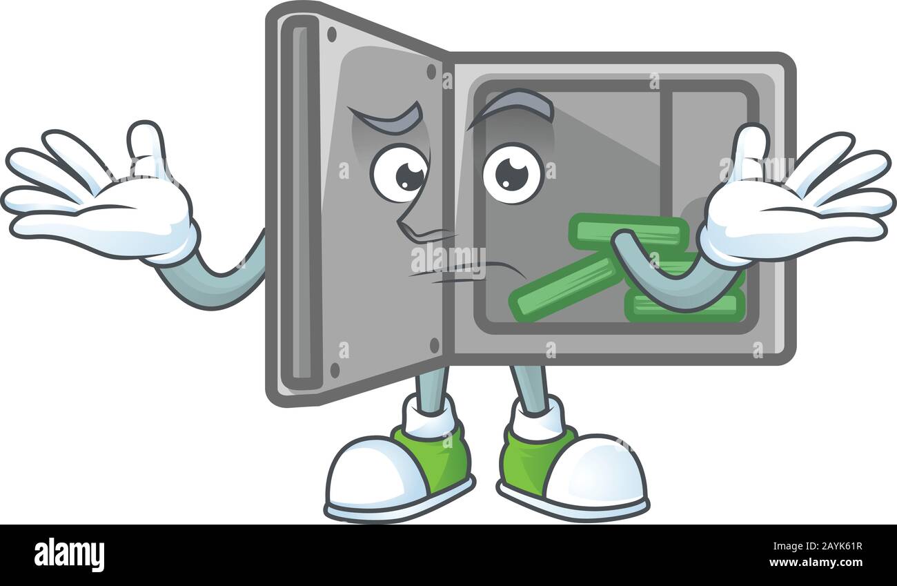 A comical Grinning security box open cartoon design style Stock Vector ...
