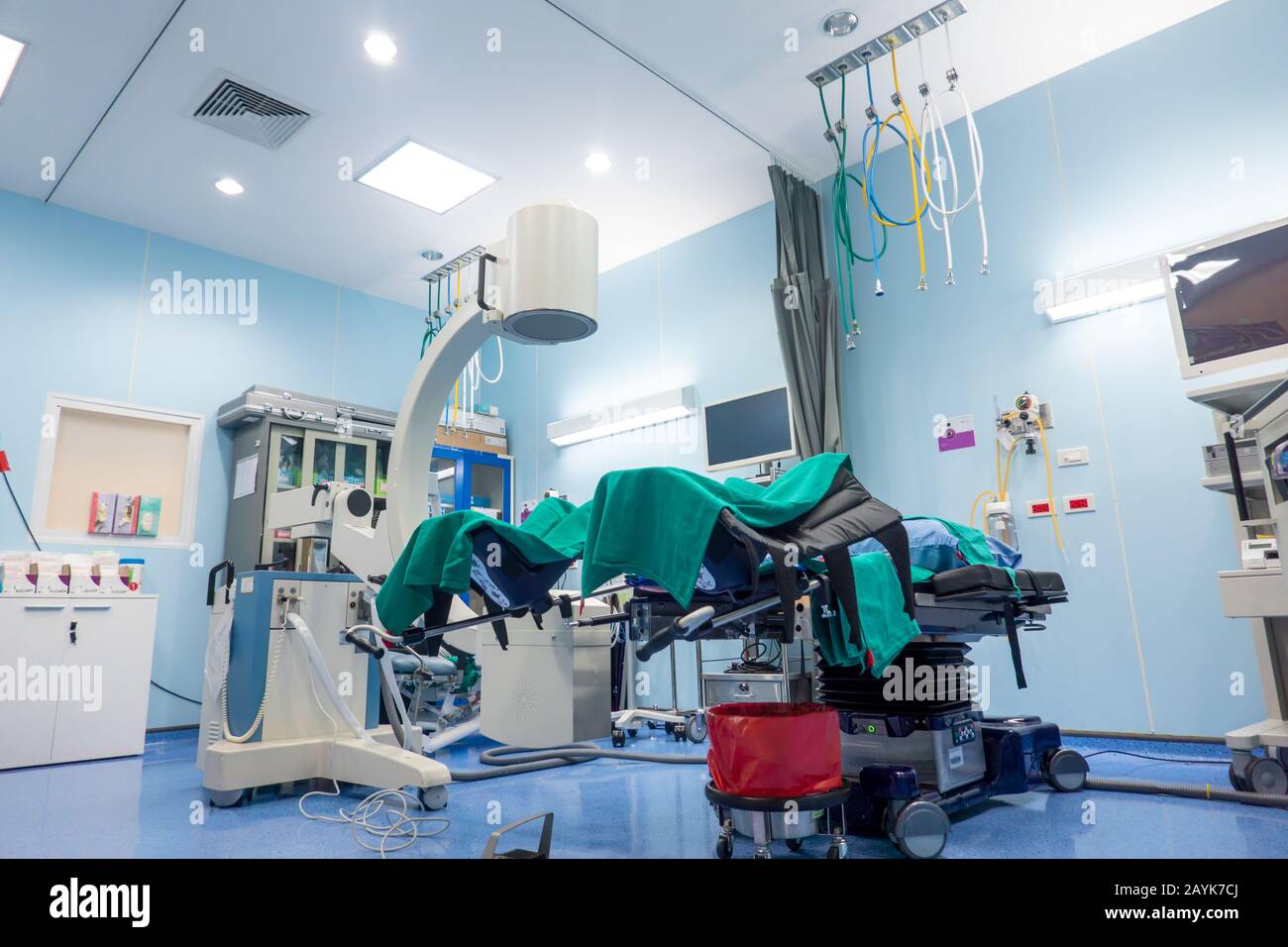 Interior of operating room in modern clinic,operating room with modern ...