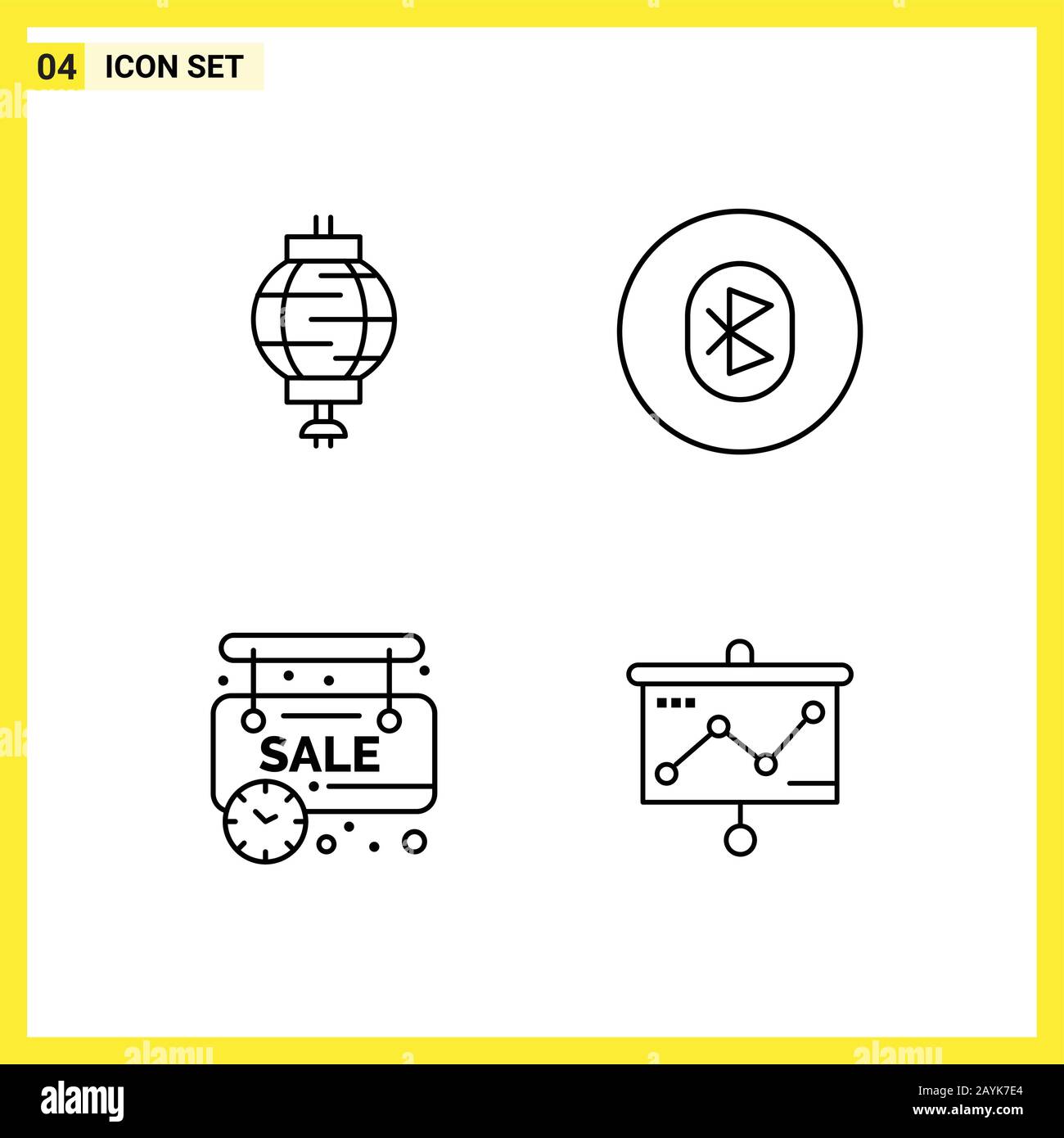4 Icon Set. Simple Line Symbols. Outline Sign on White Background for ...