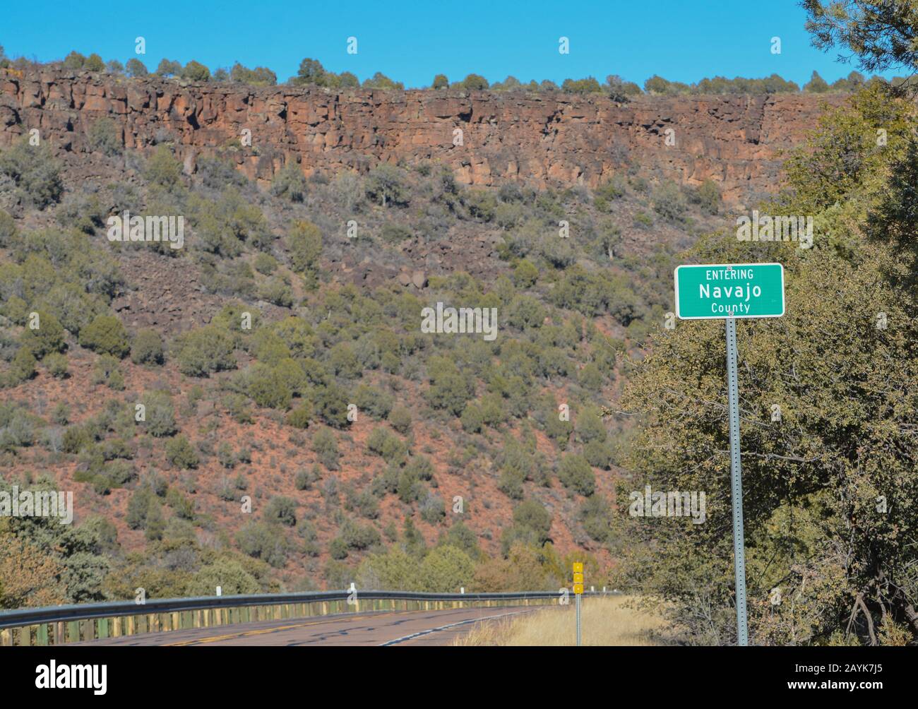 Entering Navajo County Sign near Show Low Arizona USA Stock Photo - Alamy