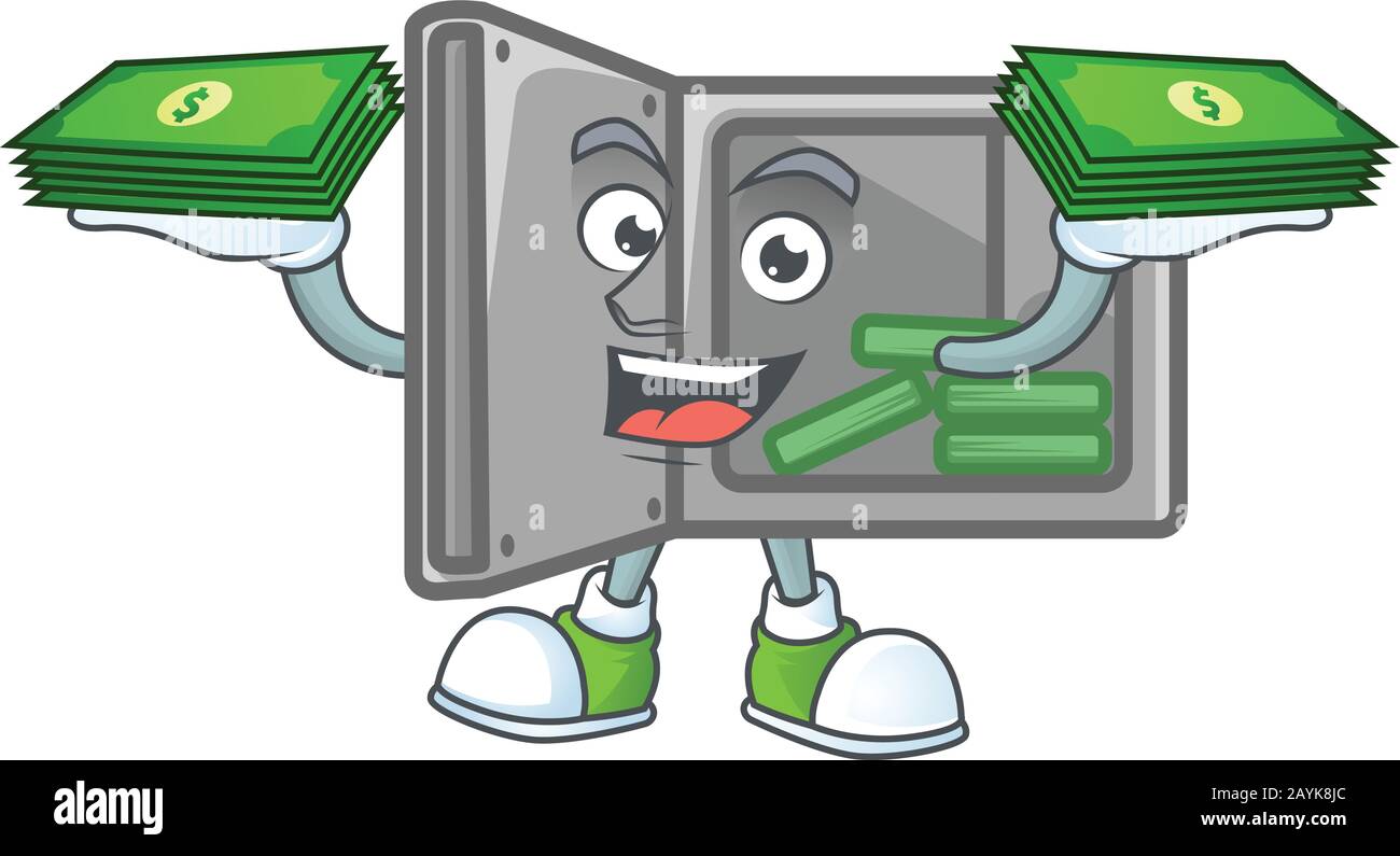 Cartoon character dollar treasure box hi-res stock photography and ...