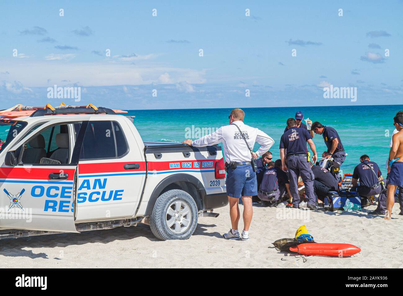 Miami Beach Florida,Atlantic Ocean water fire rescue,emergency,CPR ...