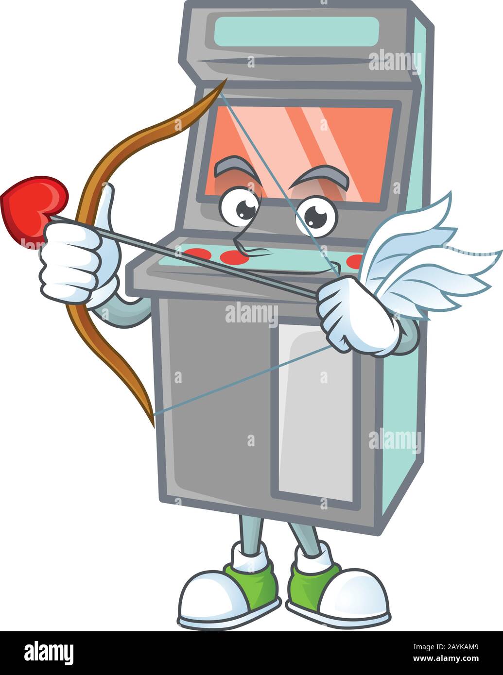 A lovely arcade game machine Cupid with arrow and wings Stock Vector ...