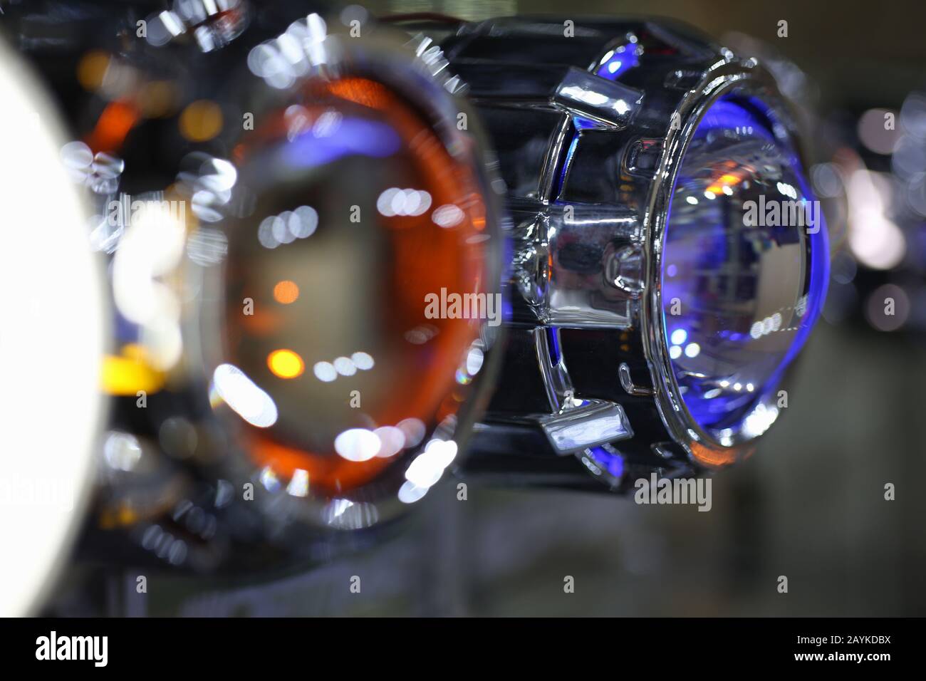 Abstract light background. Concept: car light tuning. Image with depth ...