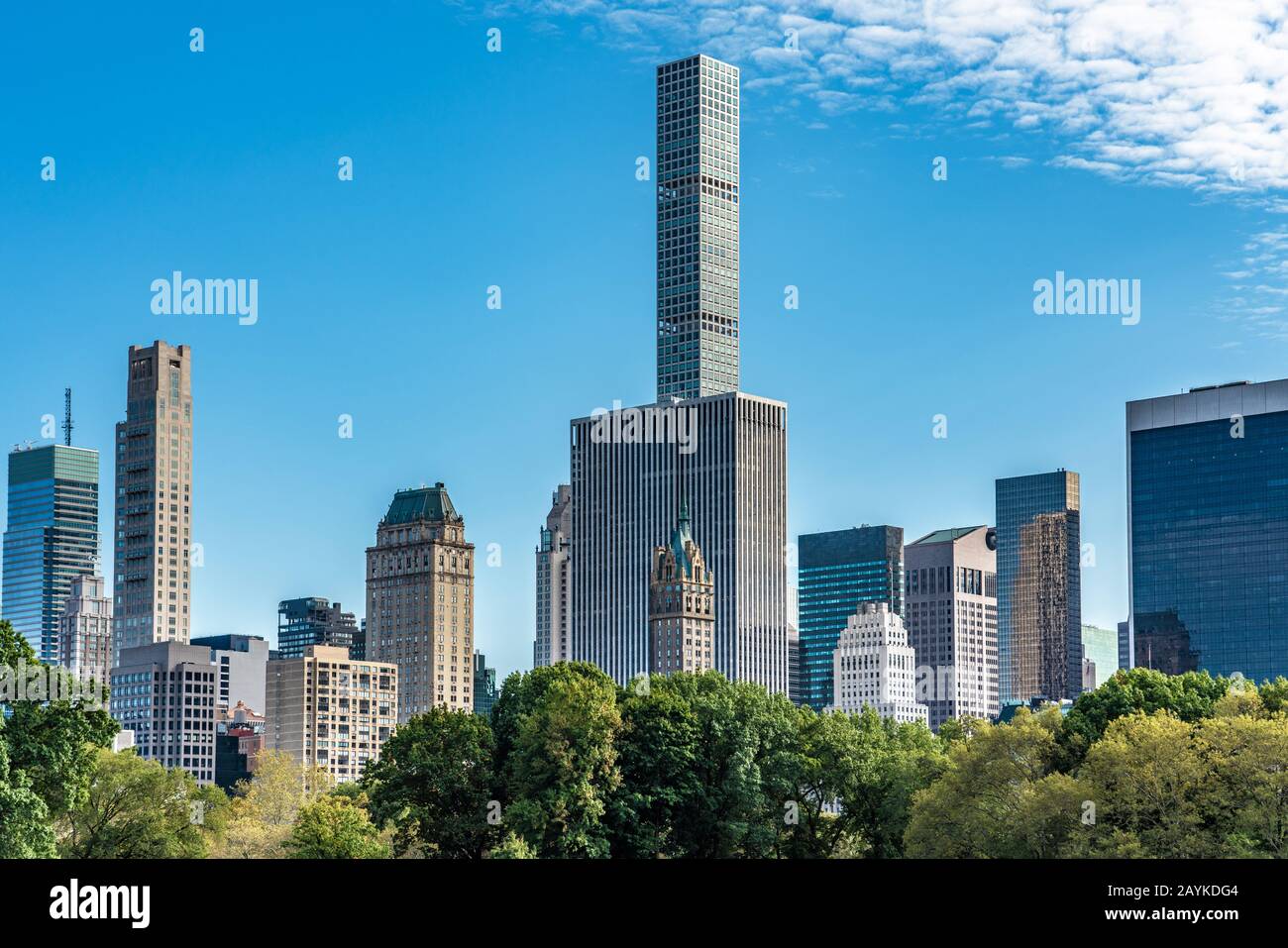NEW YORK, USA - OCTOBER 12: View of high rise city buildings in midtown ...