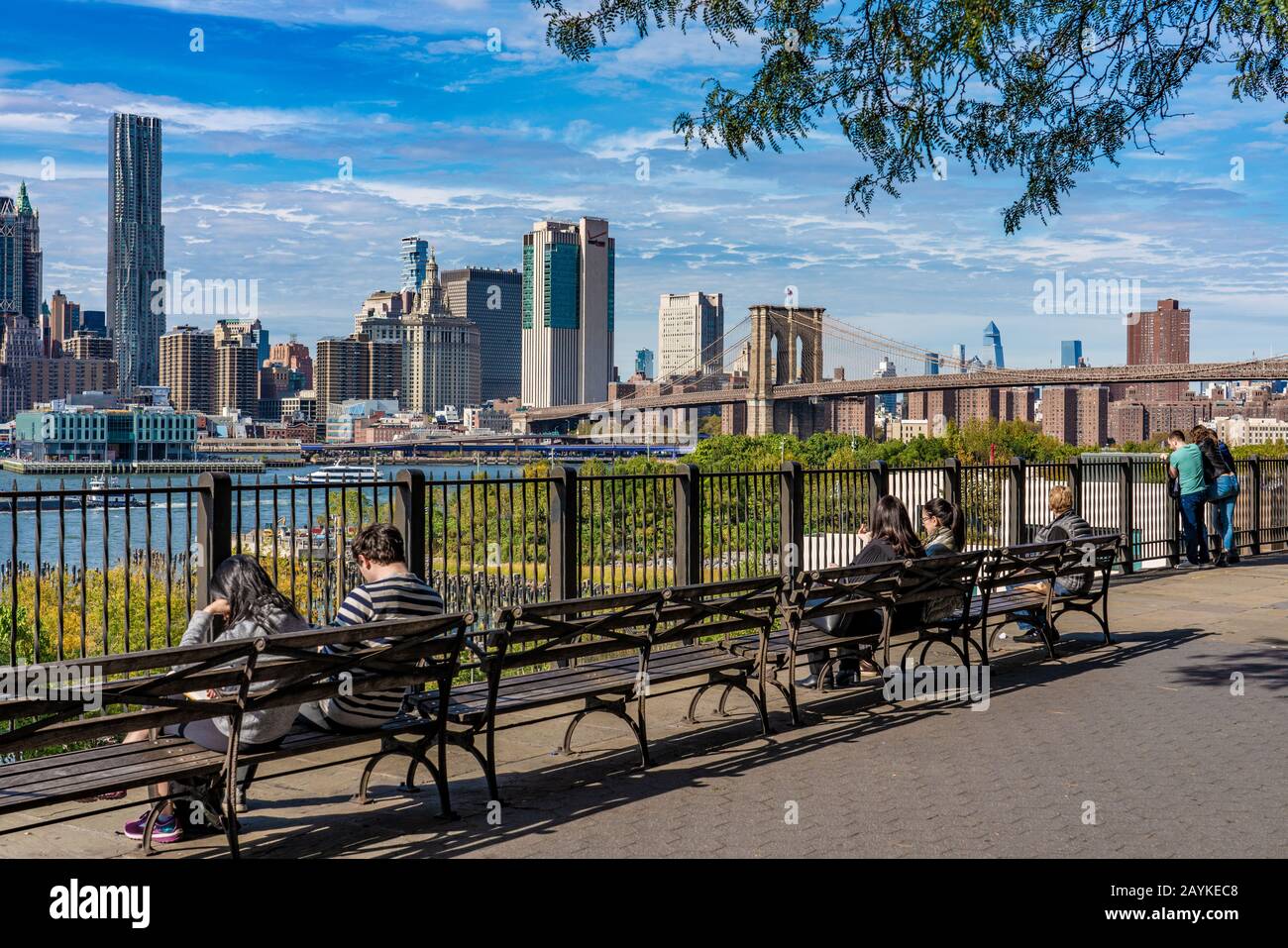 NEW YORK, USA - OCTOBER 13: This is Brooklyn Heights Promenade a ...