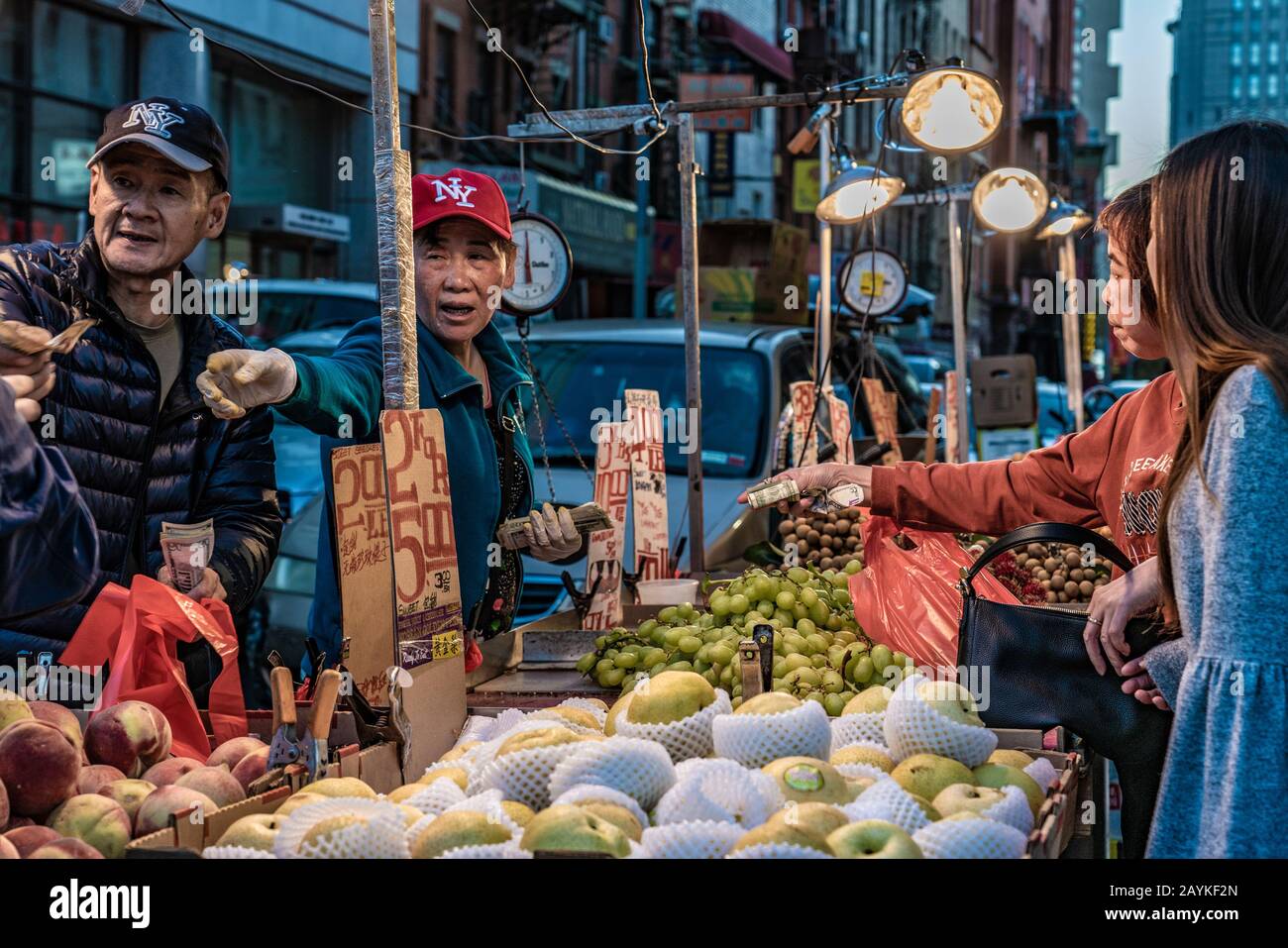 NEW YORK, USA - OCTOBER 14: Street scene of local street vendors ...
