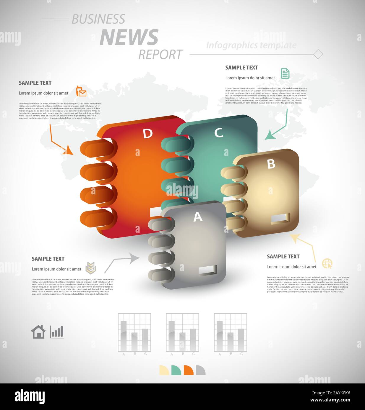 Presentation bussines template for interactive data display Stock ...