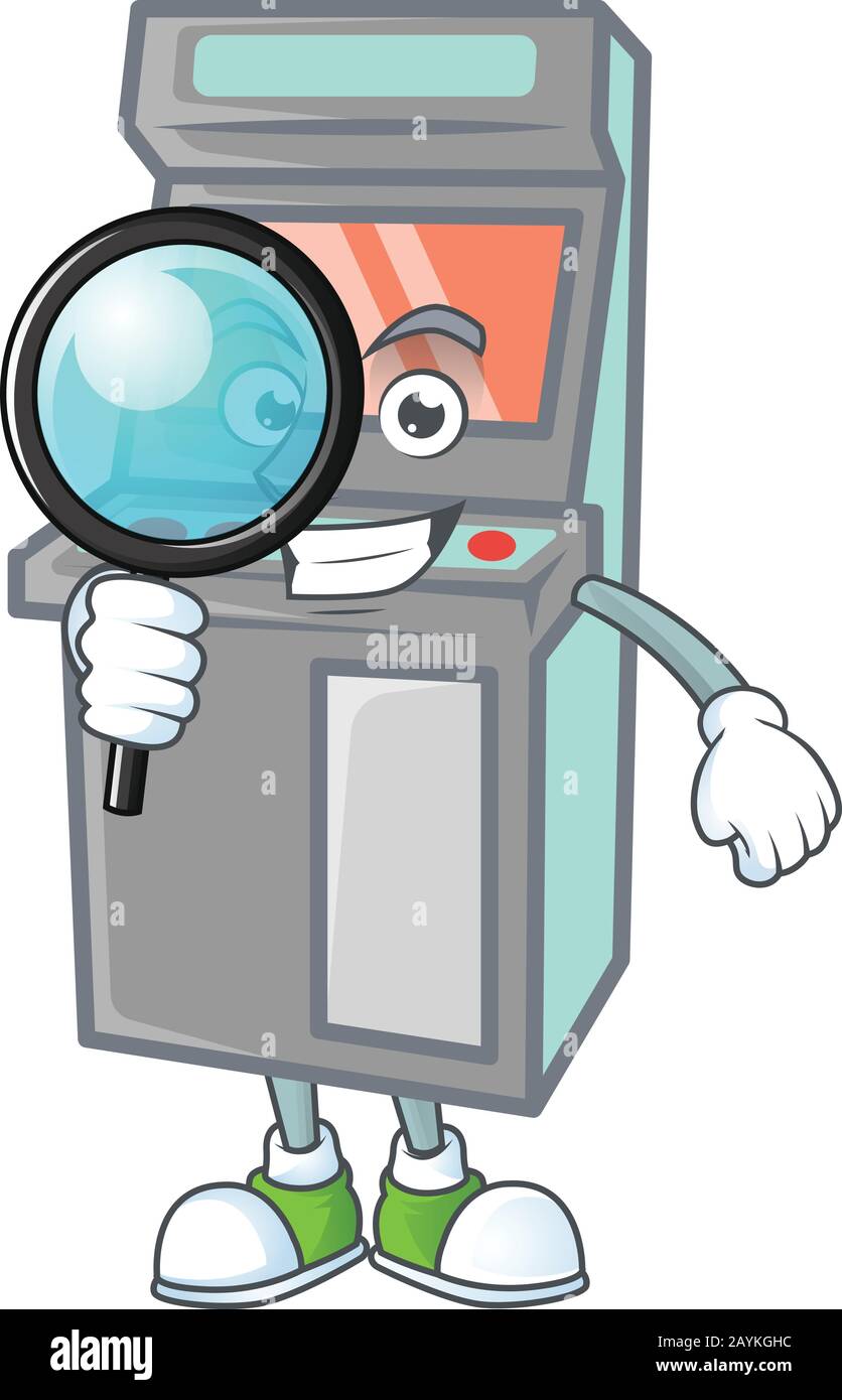 A famous of one eye arcade game machine Detective cartoon character ...