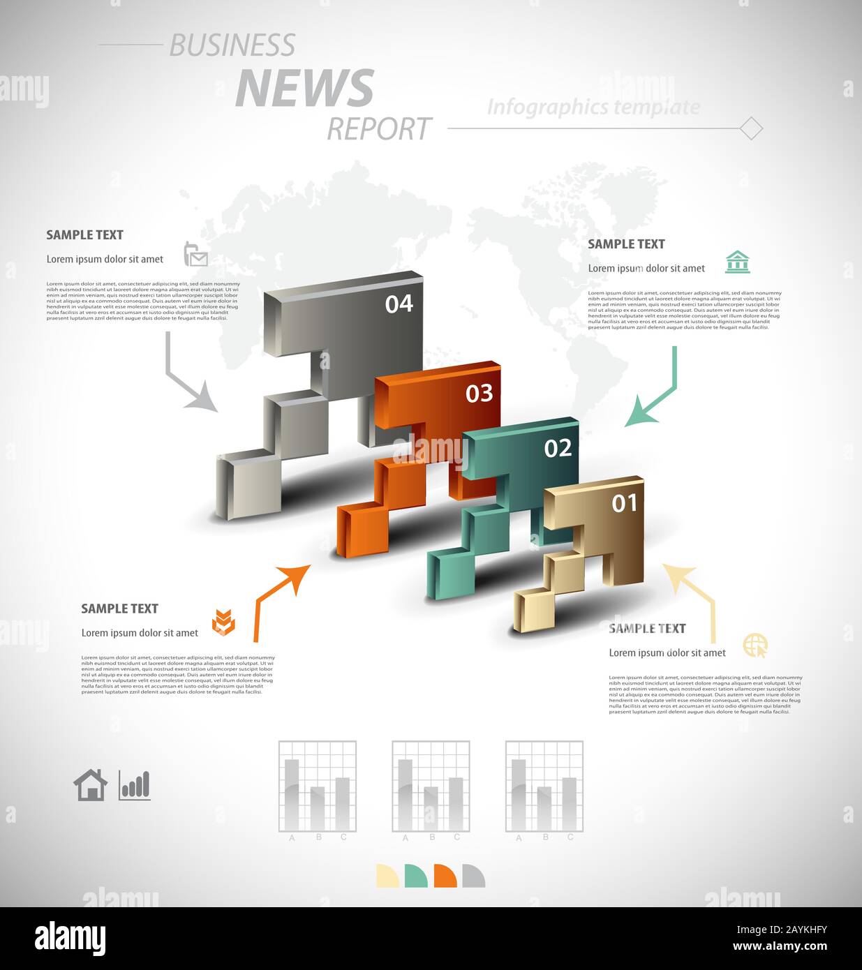 Presentation bussines template for interactive data display Stock ...