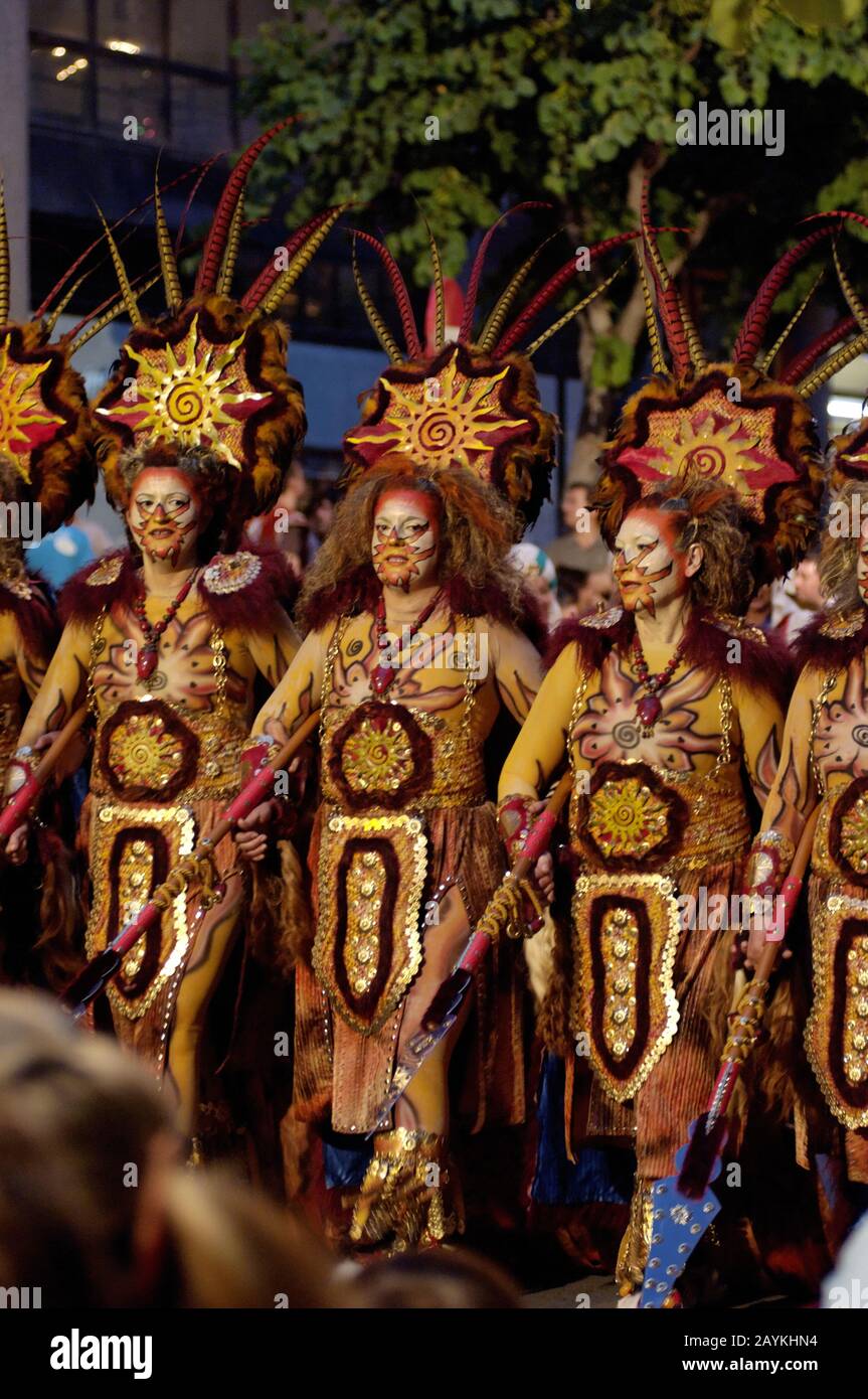 Elda, near Alicante, Spain. Fiestas de Moros y Cristianos (the Moors ...