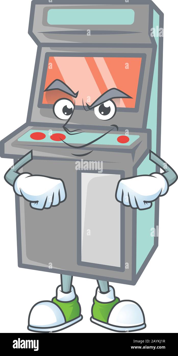 Arcade game machine mascot icon design style with Smirking face Stock ...
