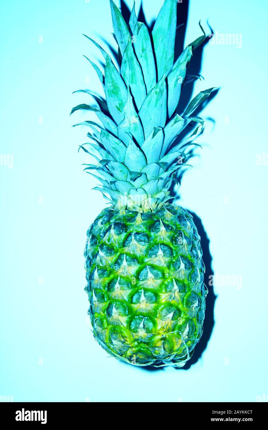 Abstract blue pineapple fruit texture. Close up texture of fresh ripe ...