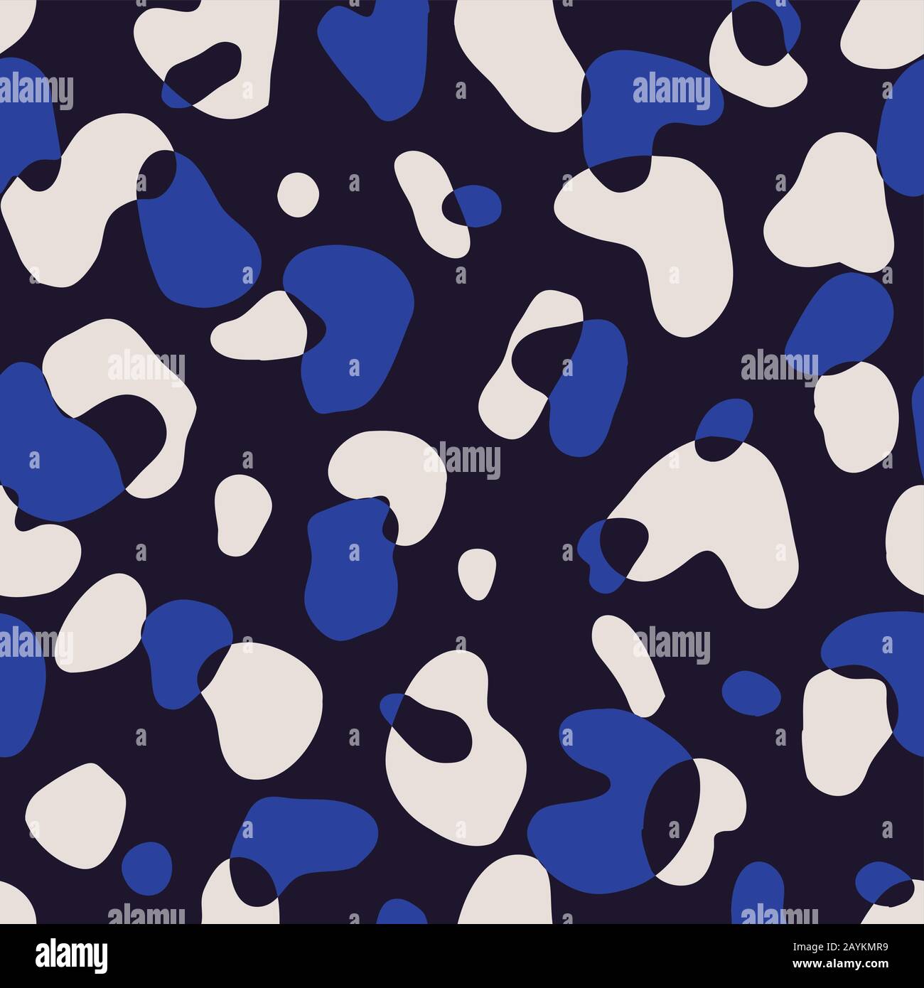 Abstract Hand-Drawn Overlay Spots Animal Skin Vector Seamless Pattern ...