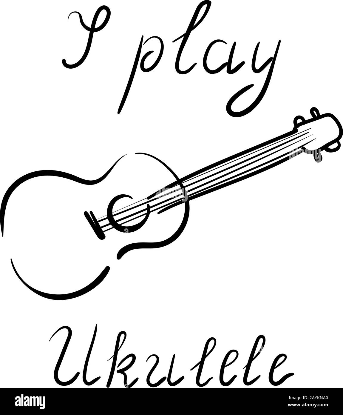 I play ukulele - lettering, music, playing a musical instrument ...