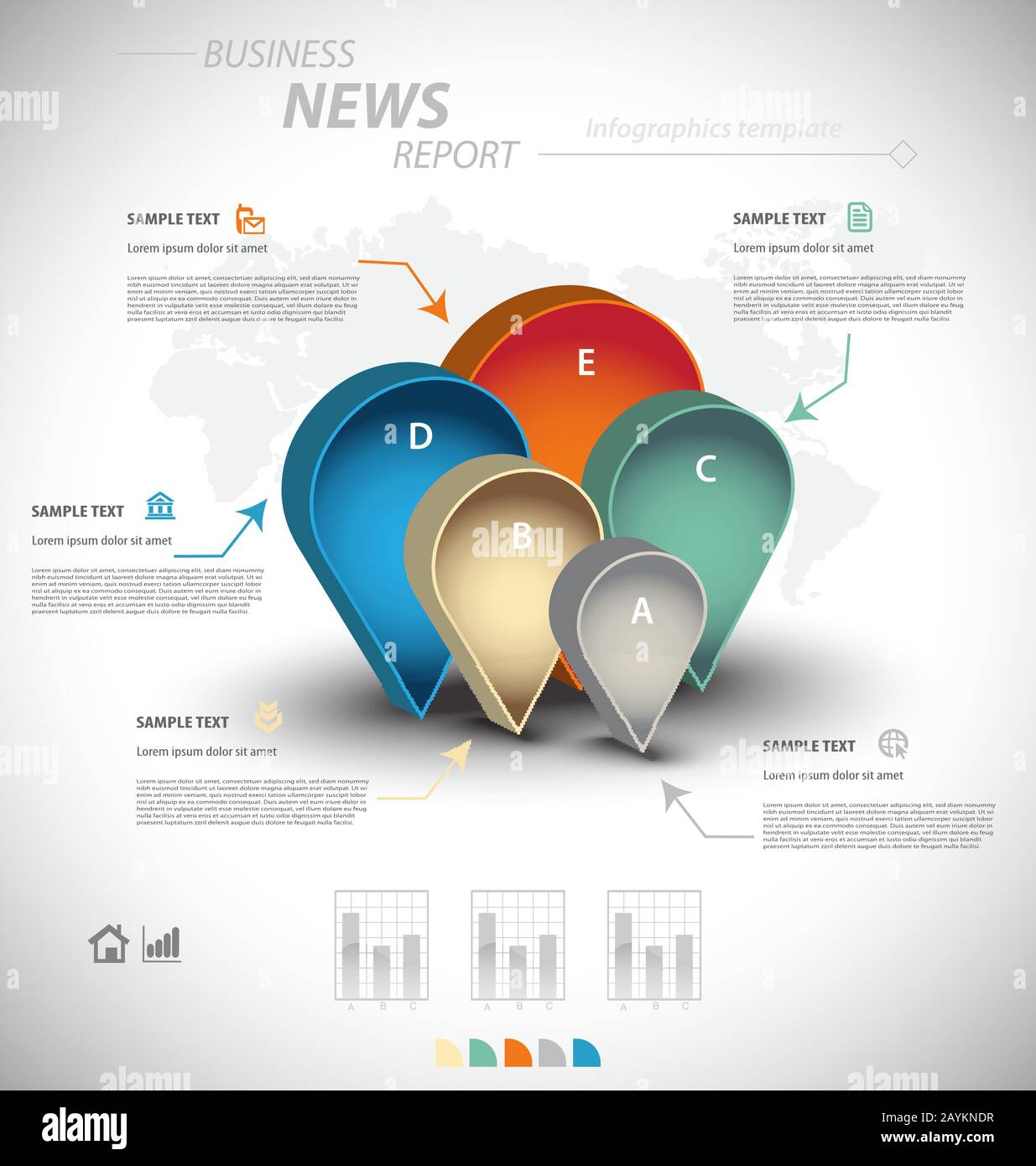 Presentation bussines template for interactive data display Stock ...