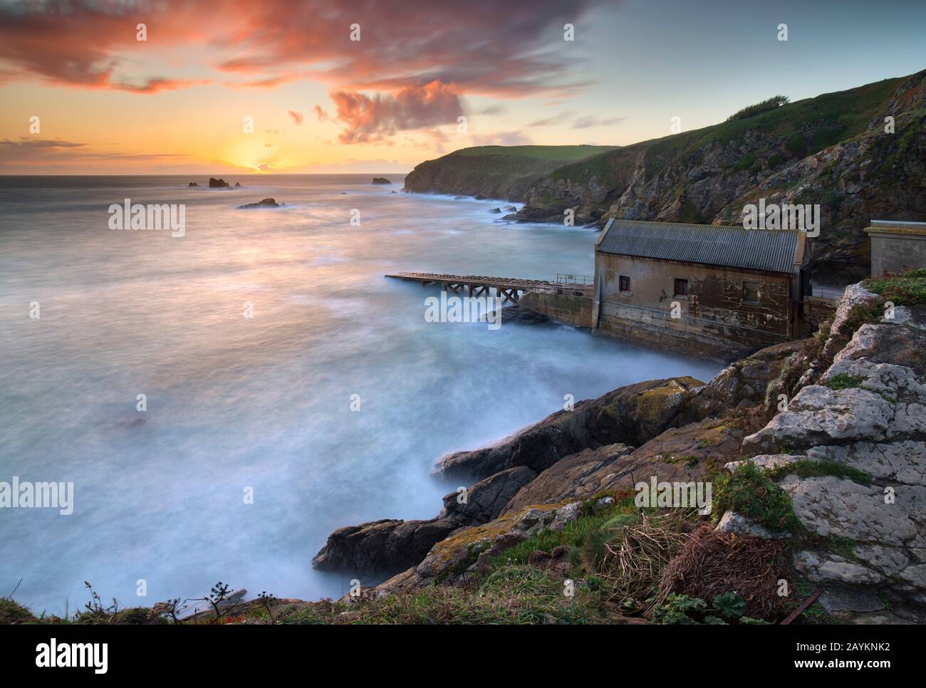 The Old RNLI Lifeboat Station at Lizard Point in Cornwall Stock Photo ...
