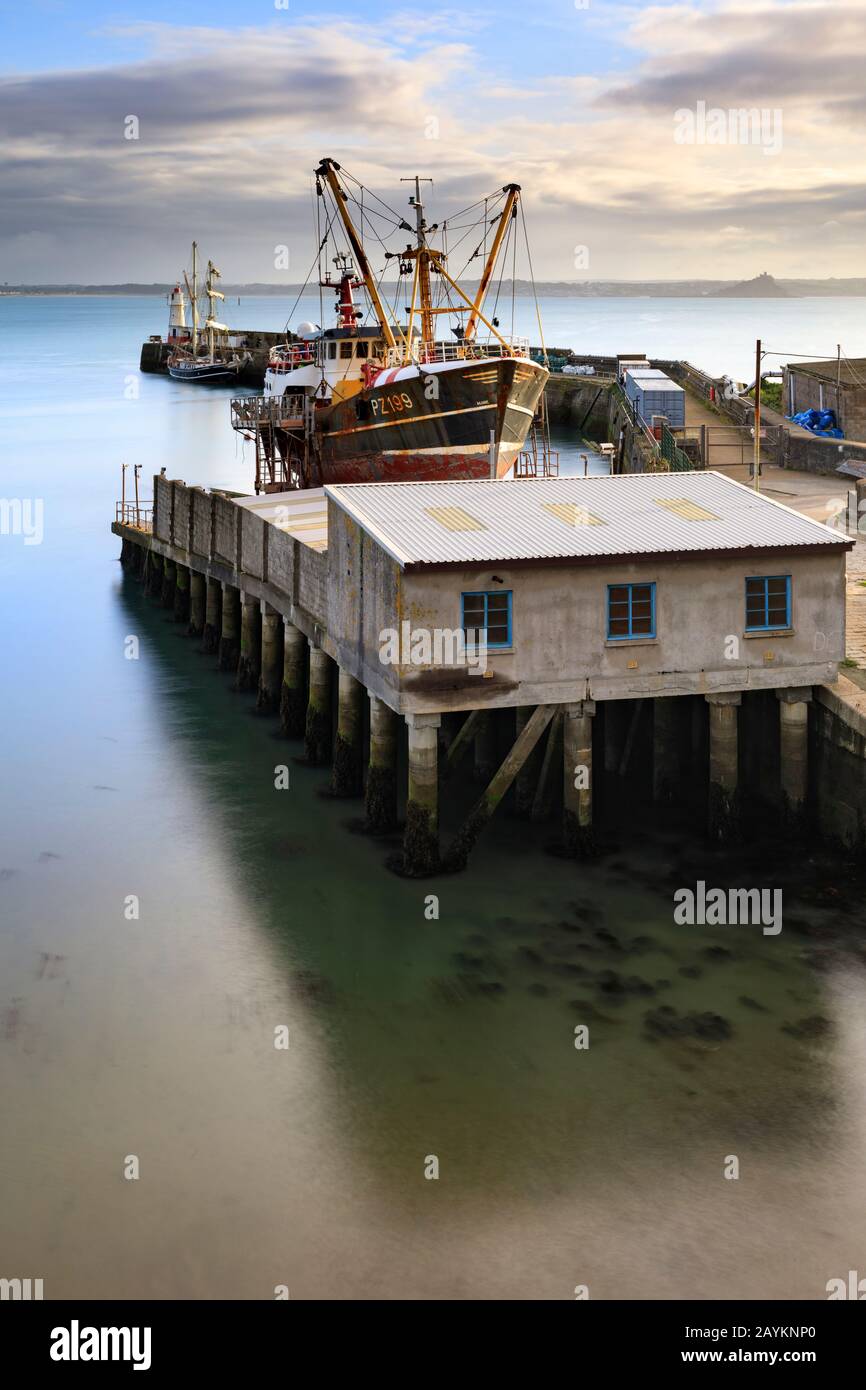 The dry dock at Newlyn Harbour In Cornwall Stock Photo - Alamy