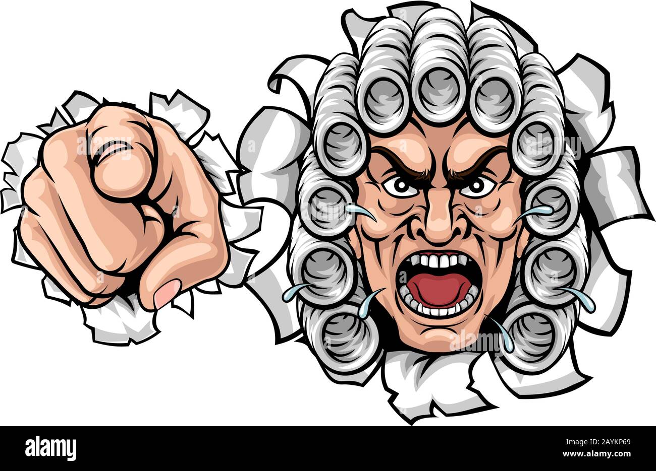 Angry Judge Cartoon Character Stock Vector Image & Art - Alamy