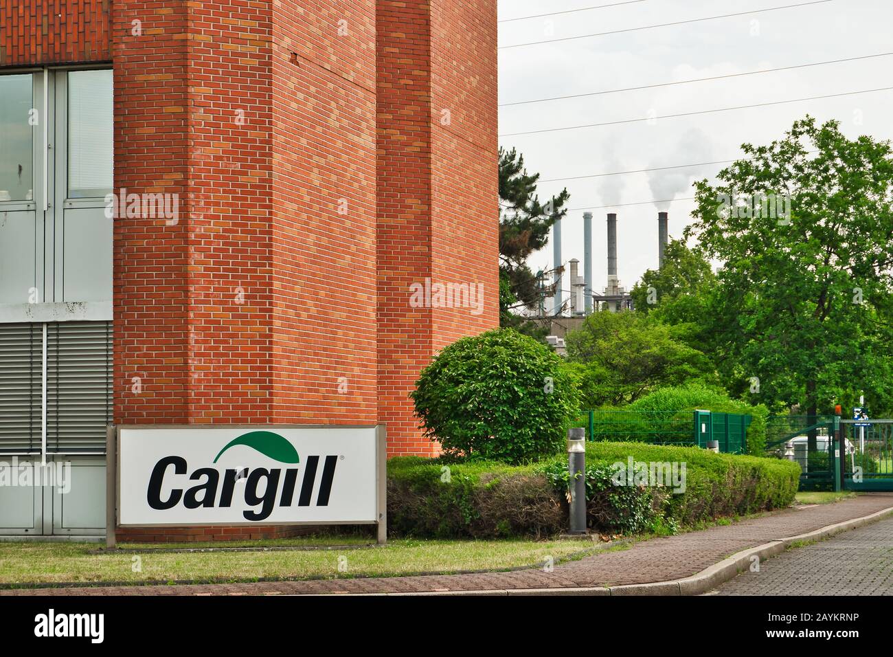 Krefeld, Germany June 10 2019: Cargill main office building entrance ...
