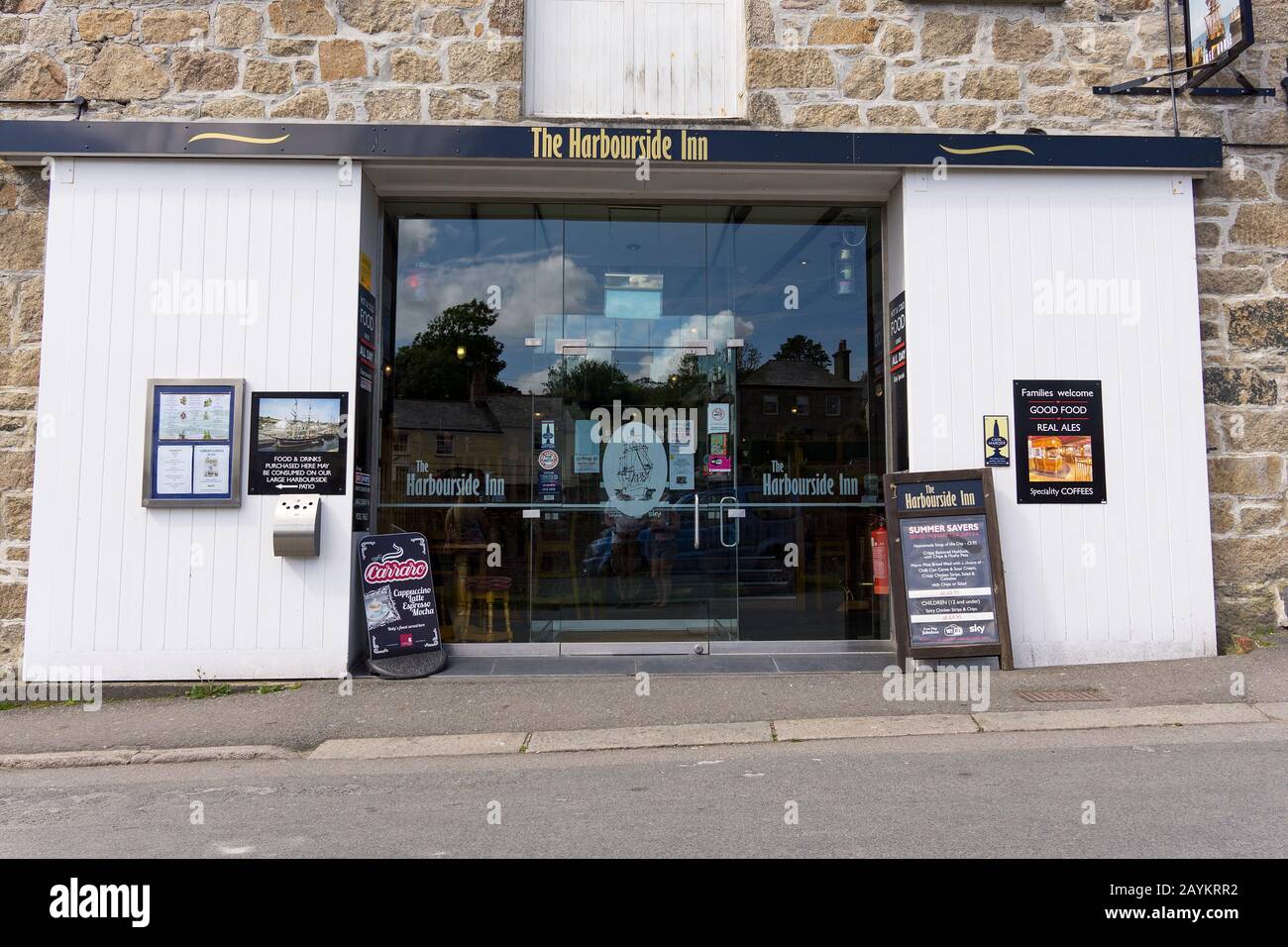 Small restaurant in Charlestown, Cornwall, UK Stock Photo - Alamy