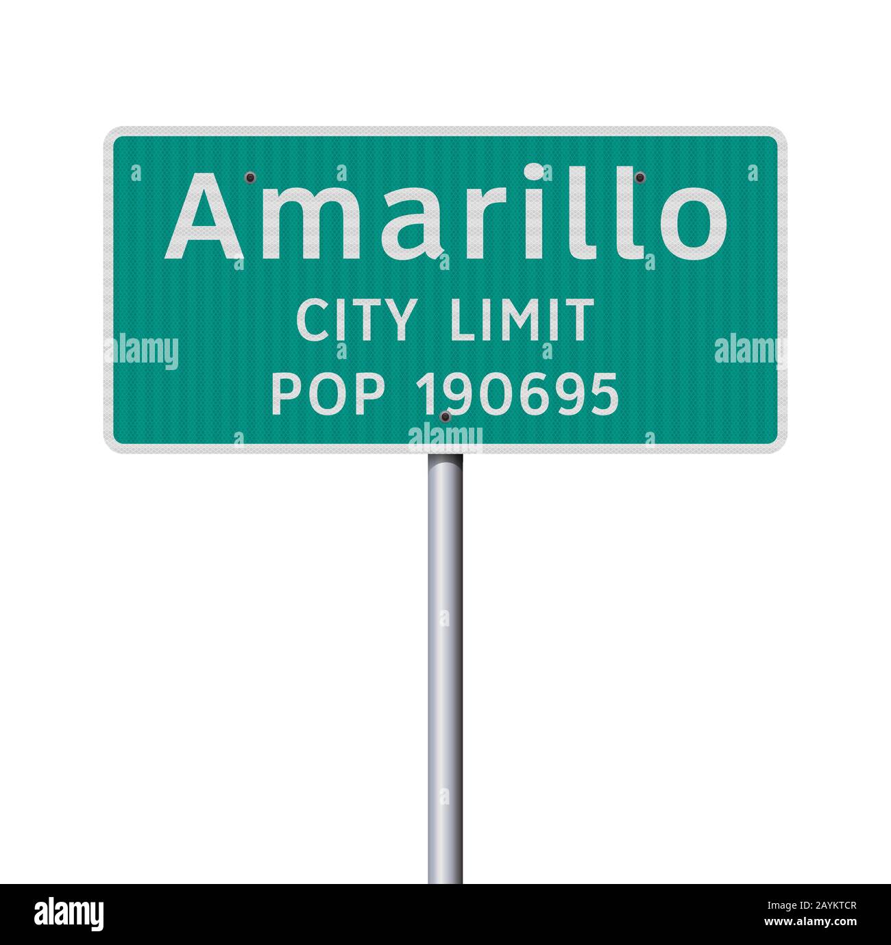 Vector illustration of Amarillo City Limit green road sign Stock Vector ...