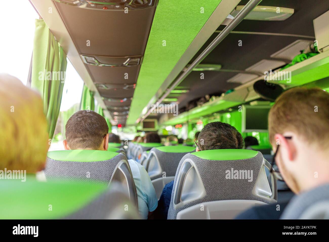 People traveling in intercity bus Stock Photo - Alamy