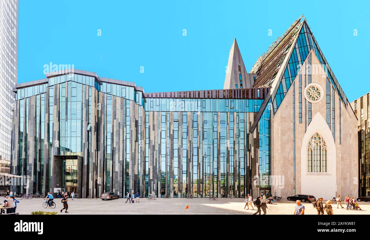21 MAY 2018, LEIPZIG, GERMANY: Architecture of the building of the ...
