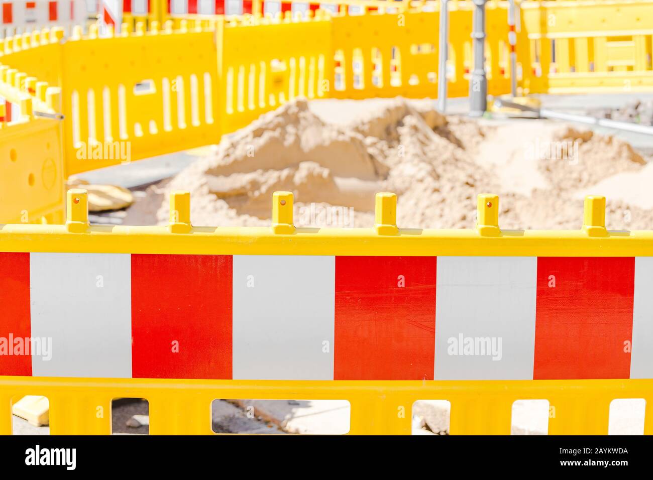 Road work fence hi-res stock photography and images - Alamy