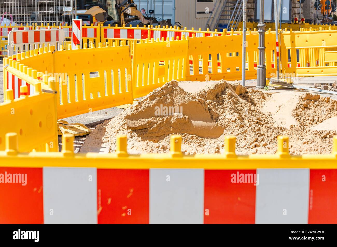 Road work fence hi-res stock photography and images - Alamy