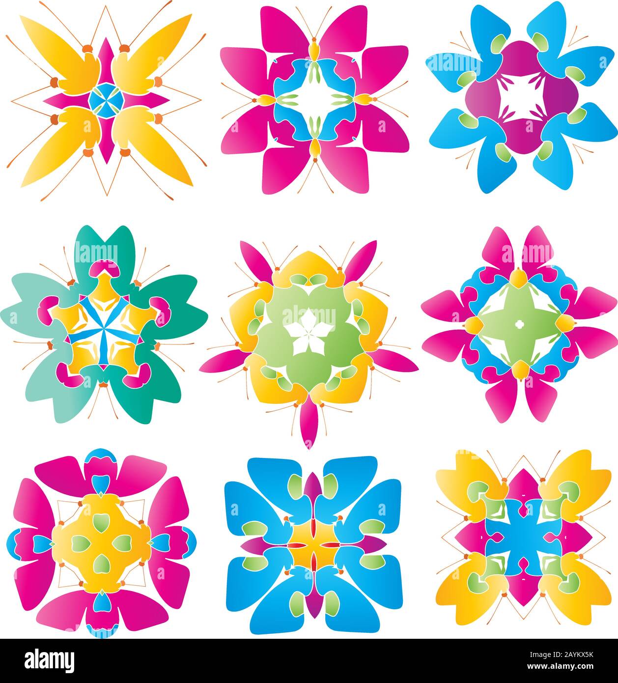 Collection of various creative graphics design vector elements Stock ...