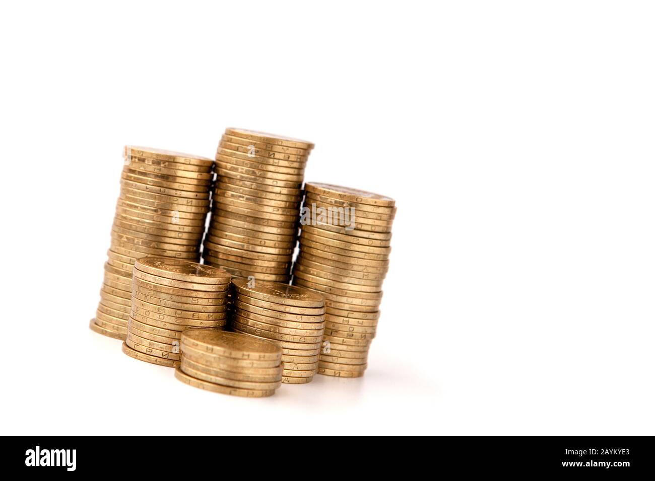 Stack of golden coins isolated on white background Stock Photo - Alamy Stack of golden coins isolated on white background Stock Photo - Alamy