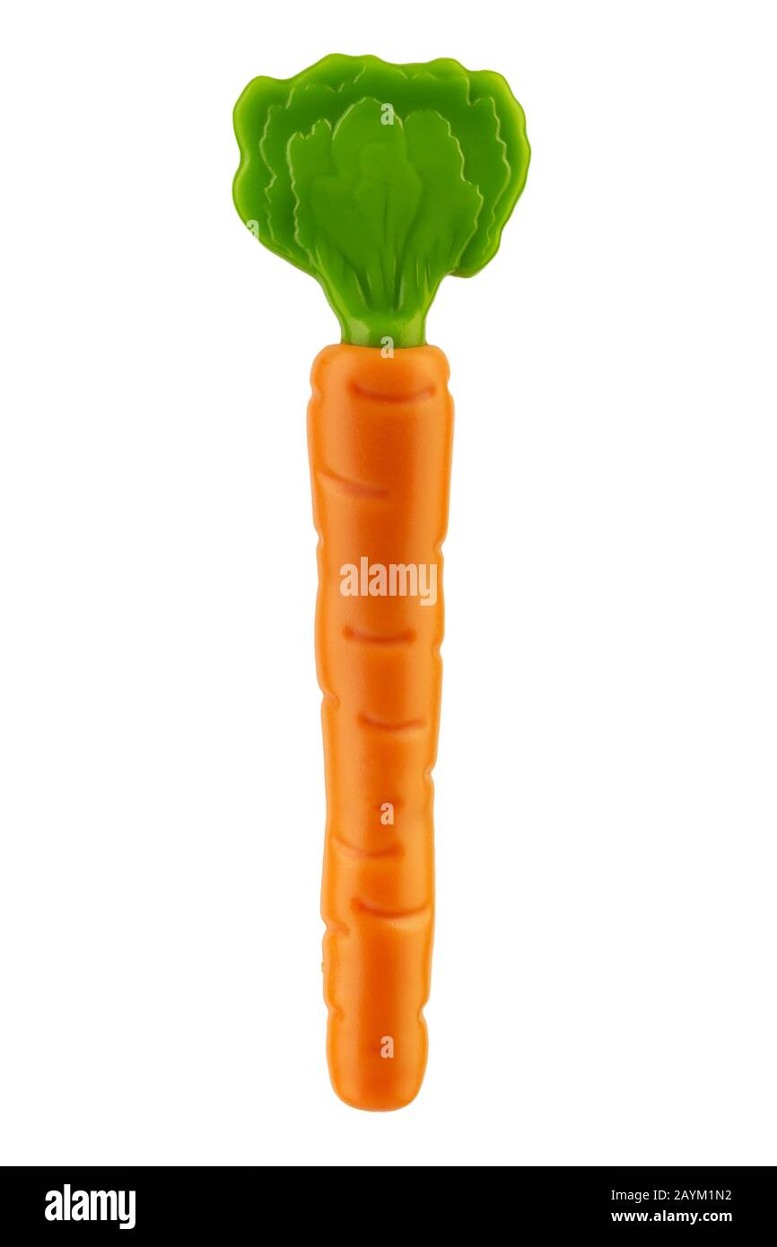 Plastic carrots on a white background. File contains clipping path ...