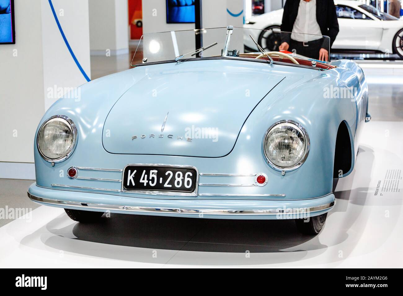 17 MAY 2018, BERLIN, GERMANY: Porsche retro luxurious car at the Museum ...