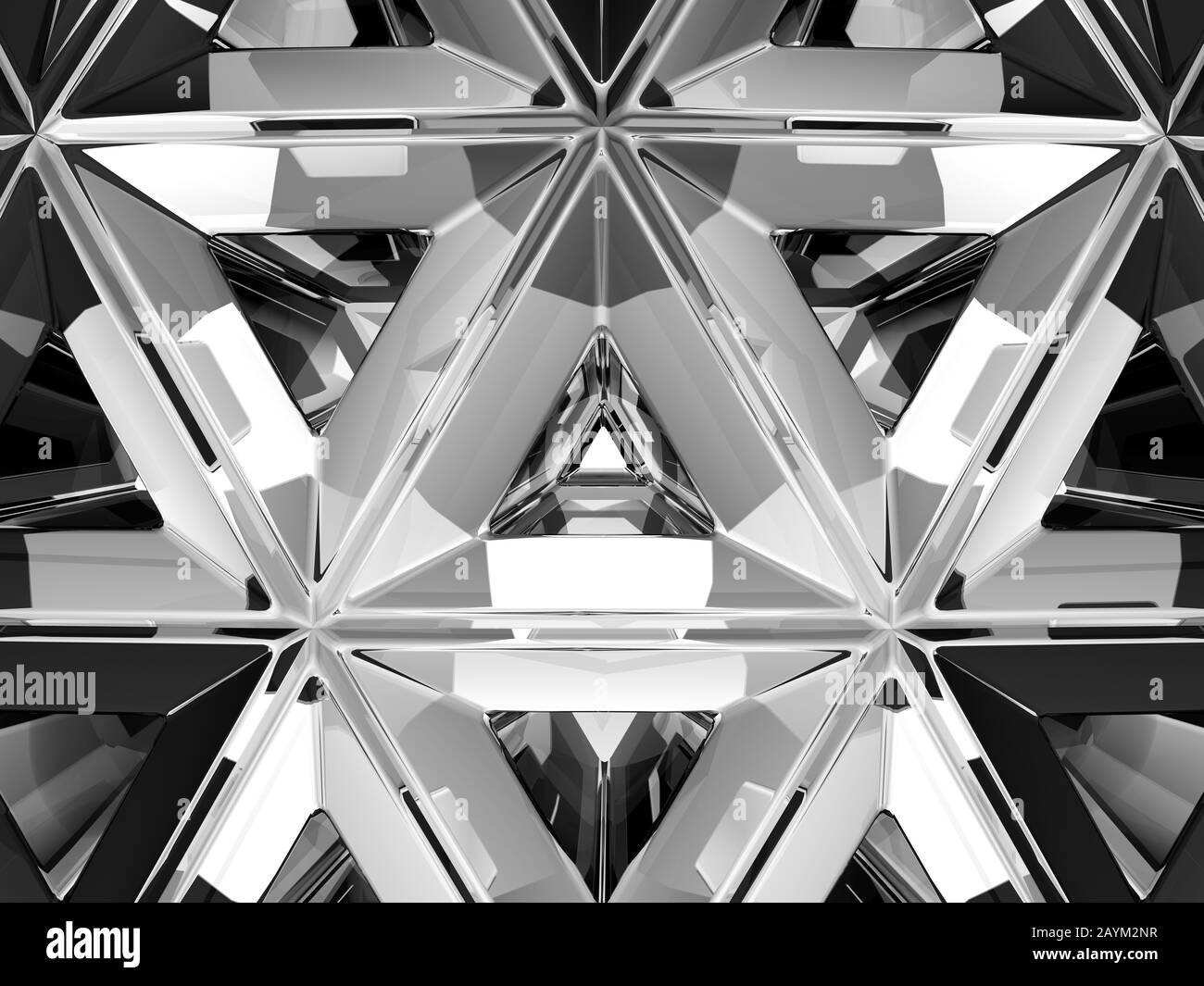 Gemstone diamond or shiny glass triangular texture kaleidoscope ...