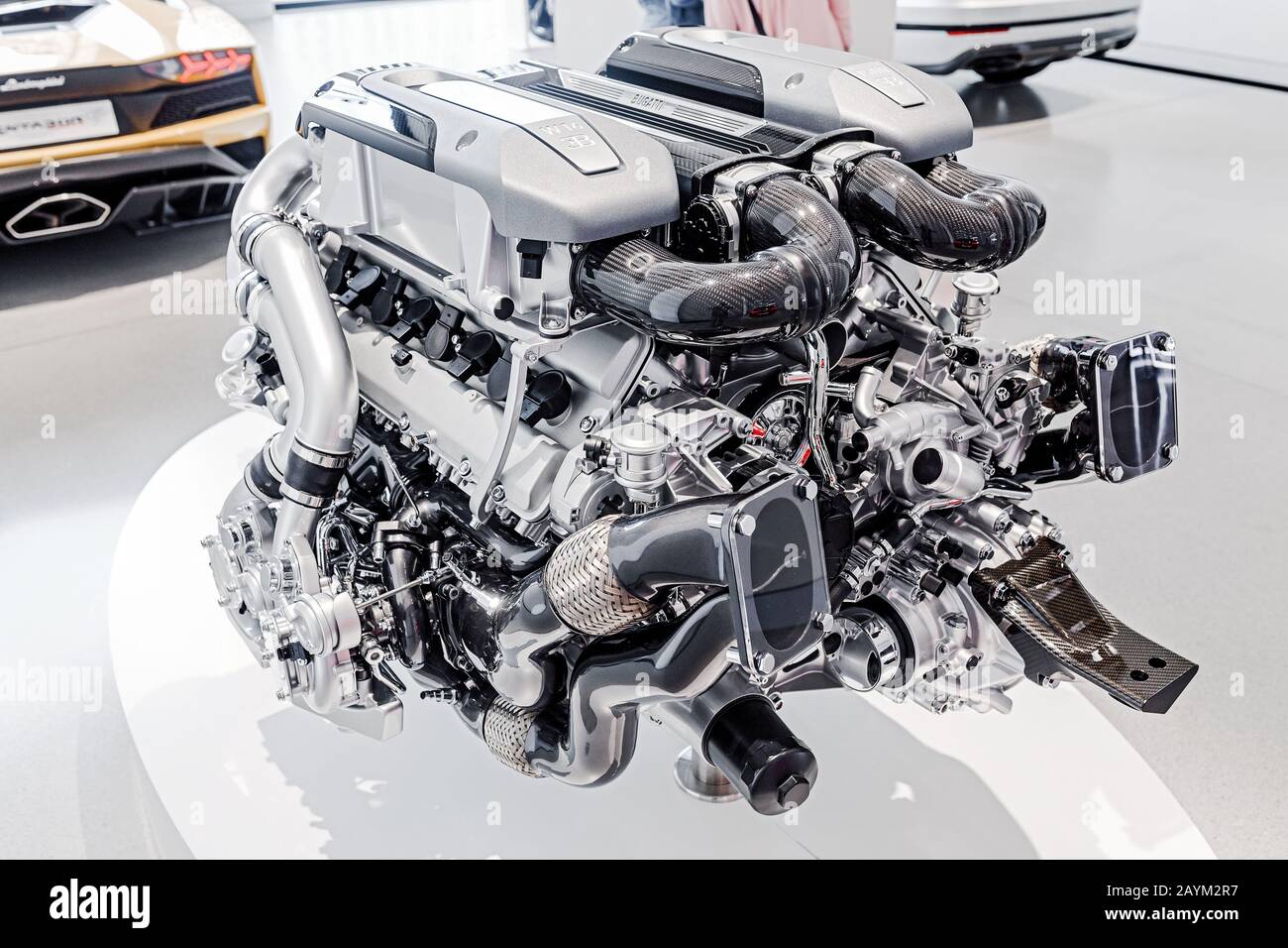 17 MAY 2018, BERLIN, GERMANY: Car Engine or motor standing in museum ...