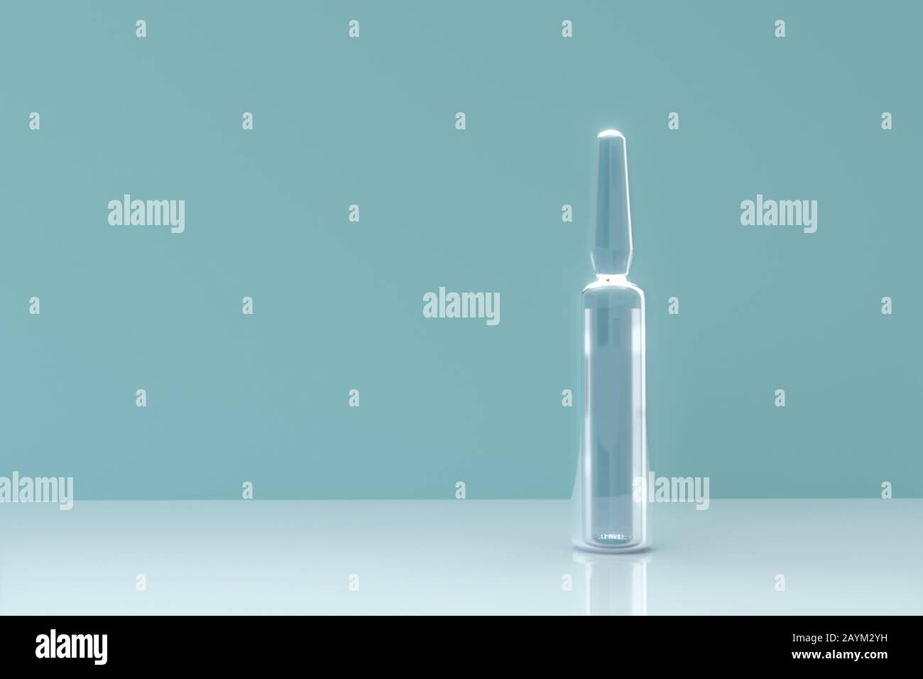 Ampulla bottle and liquid medicine,abstract conception,3d rendering ...