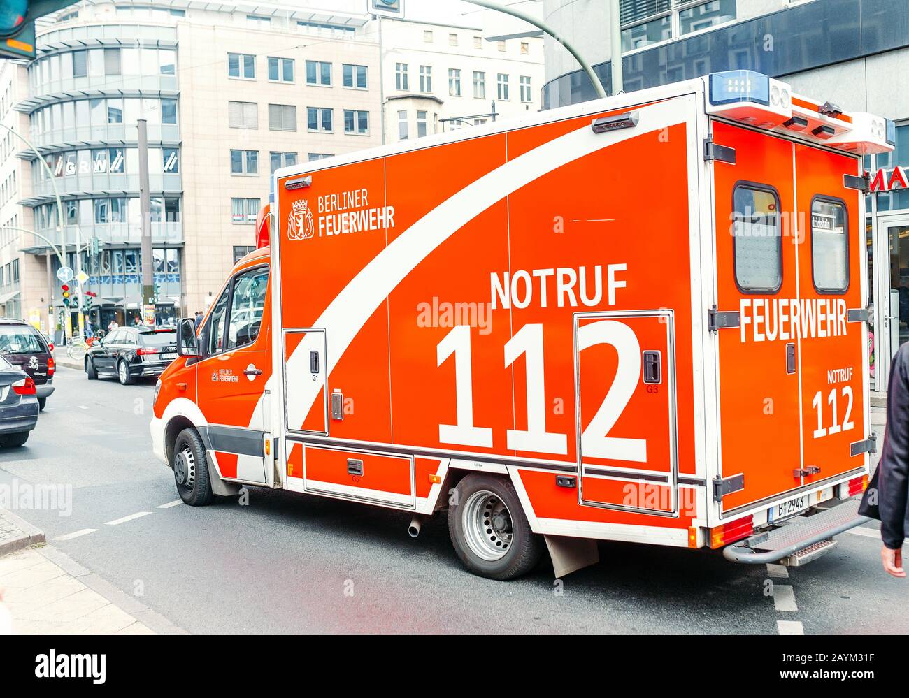 18 MAY 2018, BERLIN, GERMANY: Berliner Feuerwehr fire department ...