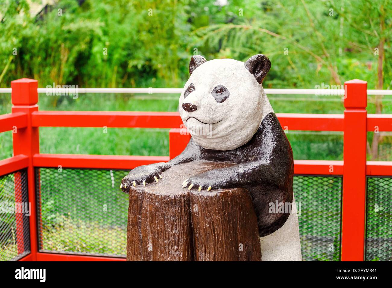 Cartoon panda with bamboo hi-res stock photography and images - Alamy