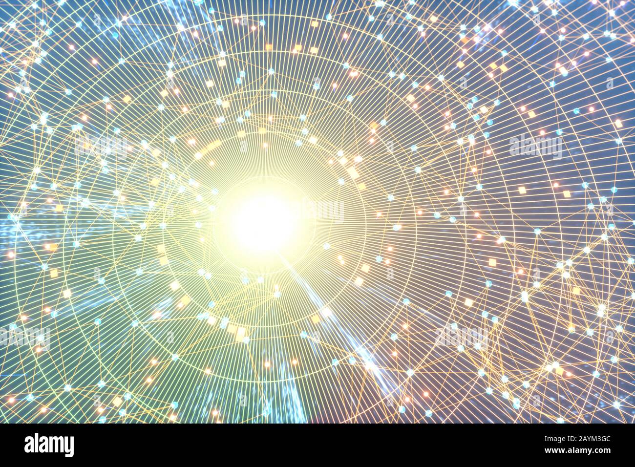 Earth and data,planets and galaxies,3d rendering. Computer digital ...