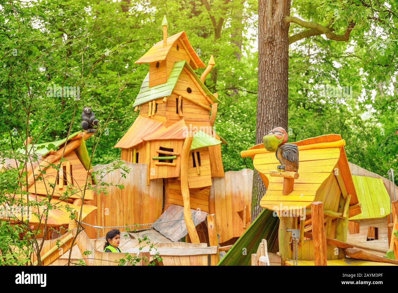18 MAY 2018, BERLIN, GERMANY: Kids playing and having fun on the ...