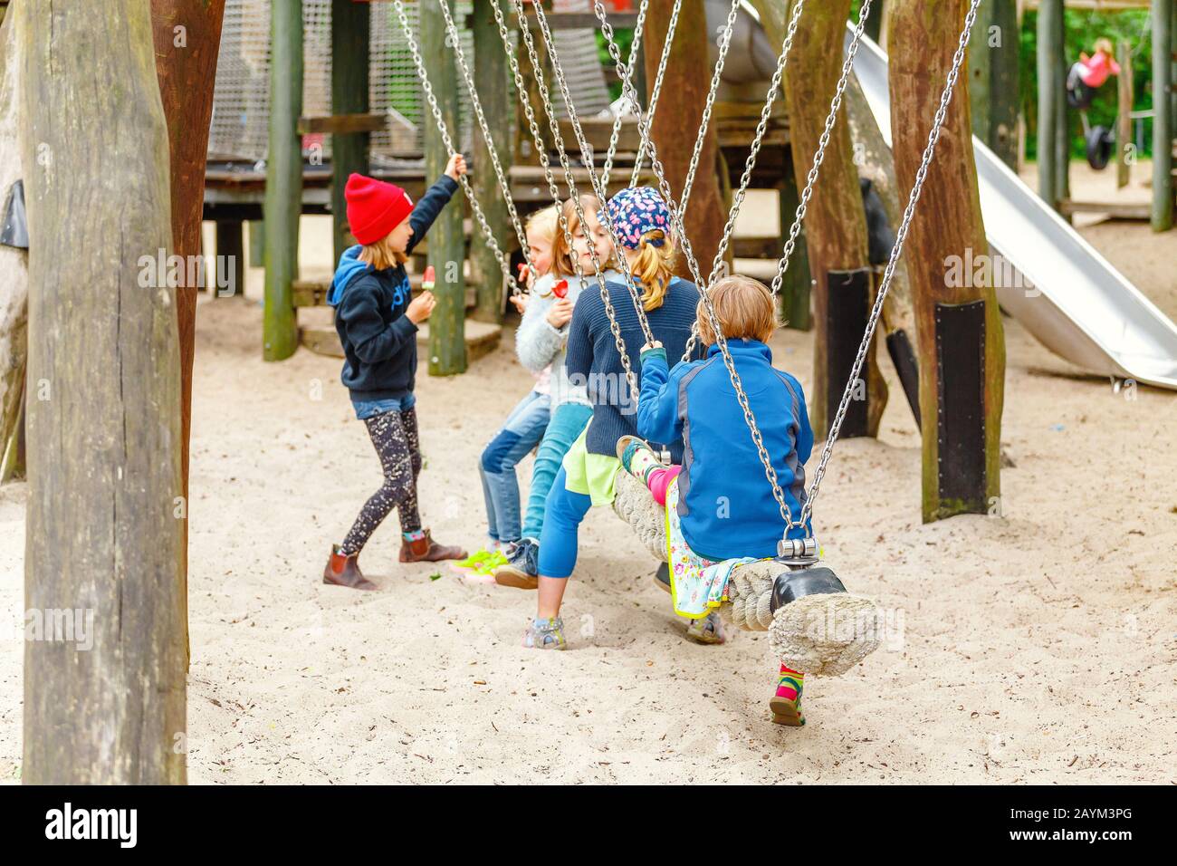 18 MAY 2018, BERLIN, GERMANY: Kids playing and having fun on the ...