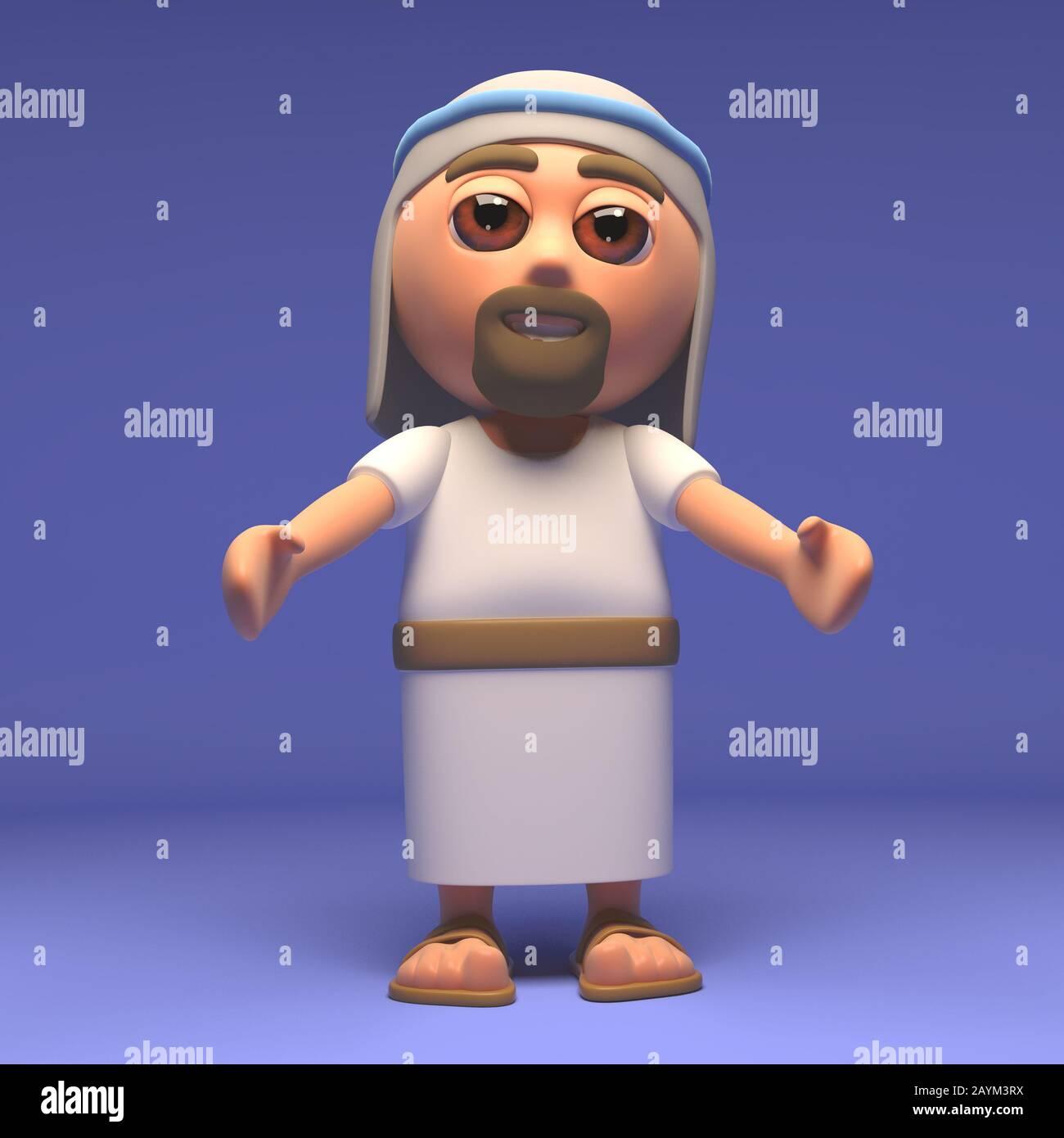 Rendered image of cartoon Holy Jesus Christ beckoning, 3d illustration ...