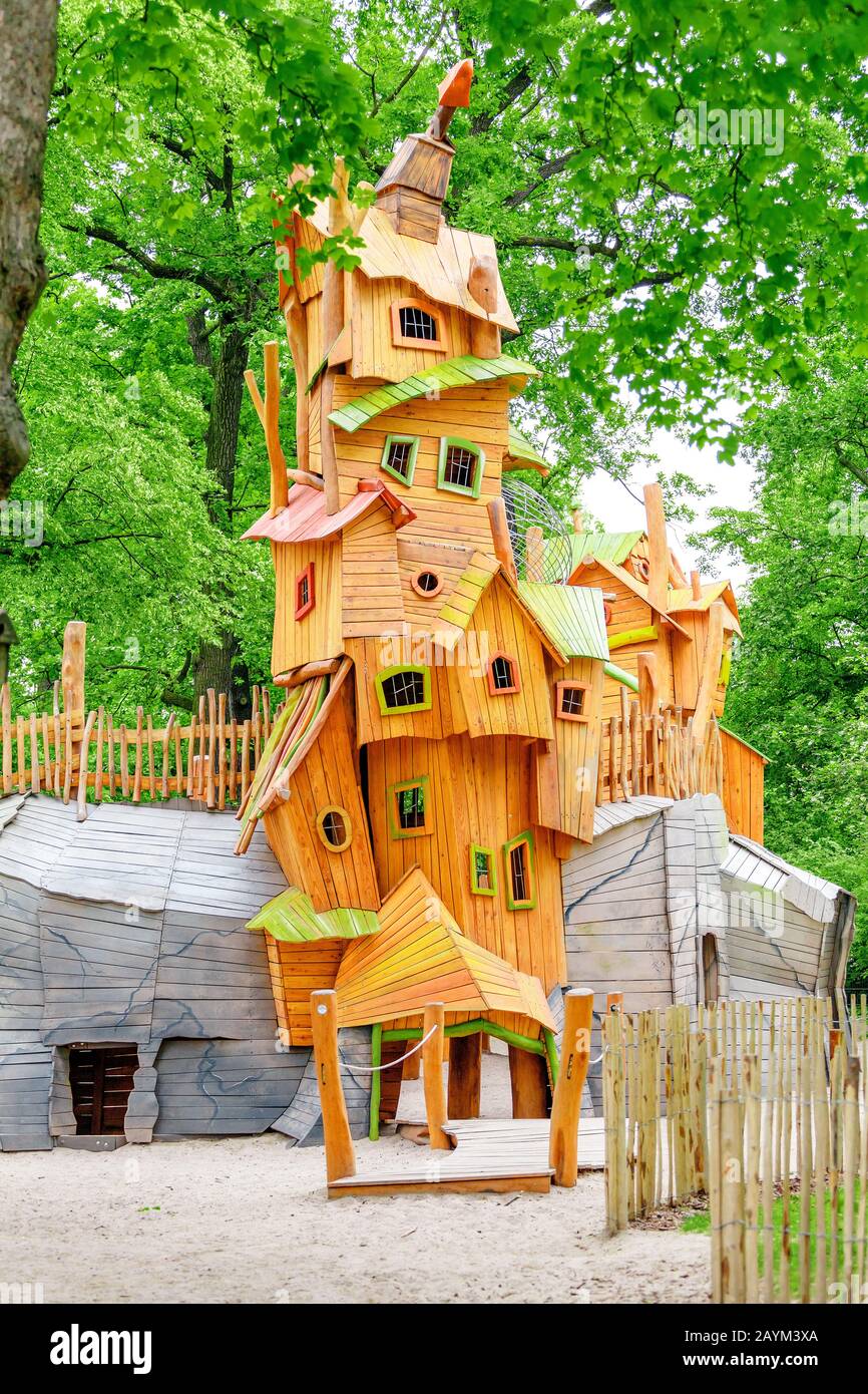 18 MAY 2018, BERLIN, GERMANY: Kids playing and having fun on the ...