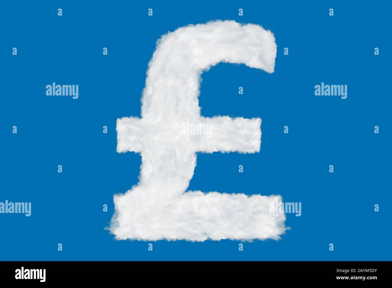 United Kingdom pound sterling currency sign element made of clouds on ...