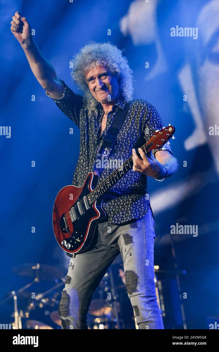 February 16, 2020: QUEEN AND ADAM LAMBERT performing at the Fire Fight ...