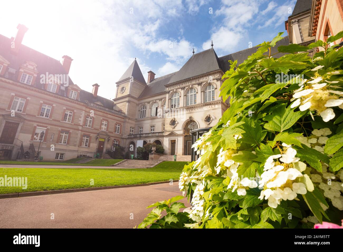 Flowers and Cite Universitaire University in Paris entrance to the ...