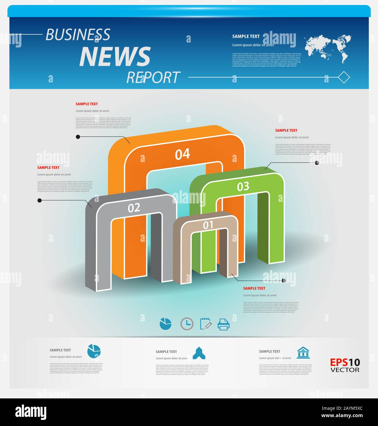 Presentation bussines template for interactive data display Stock ...
