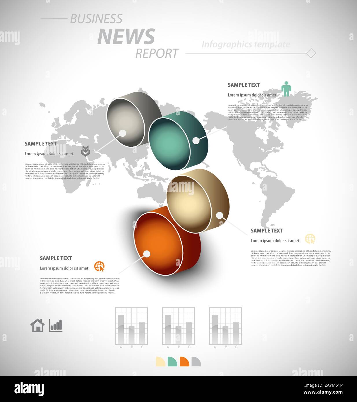 Presentation bussines template for interactive data display Stock ...